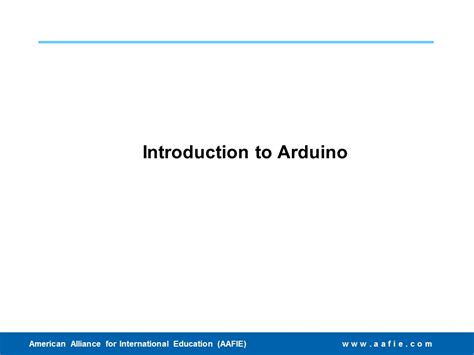 Introduction To Arduino American Alliance For International Education