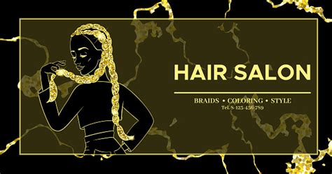 미용사 또는 헤어 살롱 배너 아름다움 스튜디오 포스터 꼰된 헤어스타일 아프리카 또는 복 서 머리 띠 유행 헤어스타일 디자인 전단지 템플릿 여자 대리석 골드 배경 땋은 머리에