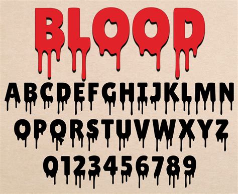 Blood Dripping Font Drip Font Blood Font Dripping Letter Font Paint