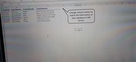 Solved Change Column Names To Match The Field Names Of Your Chegg Com