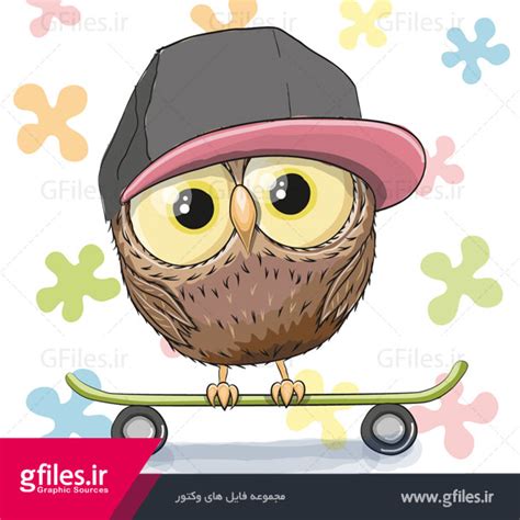 وکتور کاراکتر و شخصیت کارتونی جغد و کلاه با فرمت های لایه باز Eps و Ai