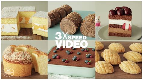 98 3x Speed 케이크 디저트 베이킹 영상 Cake Dessert Baking Video 복숭아 케이크 크레이프 티라미수 쿠키 초콜릿케이크 Cooking