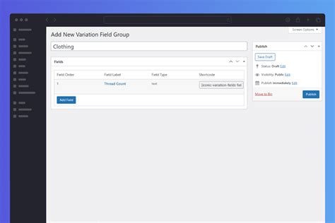 The Woocommerce Custom Fields For Variations Plugin