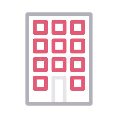 Office Thin Color Line Vector Icon Stock Vector Illustration Of