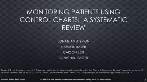 Ppt Monitoring Patients Using Control Charts A Systematic Review Powerpoint Presentation Id