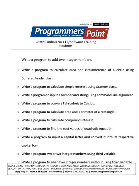 J Java Assignments Pdf