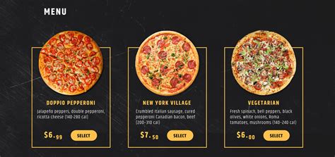 Pizza Landing Page Website Design UI UX Behance