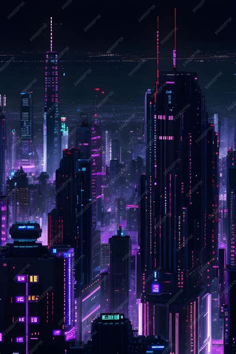 Premium Ai Image Beautiful Cyber Cityscape