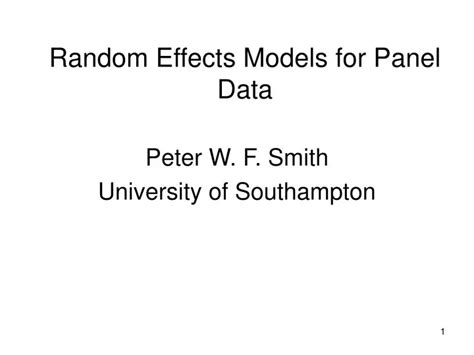 PPT Random Effects Models For Panel Data PowerPoint Presentation