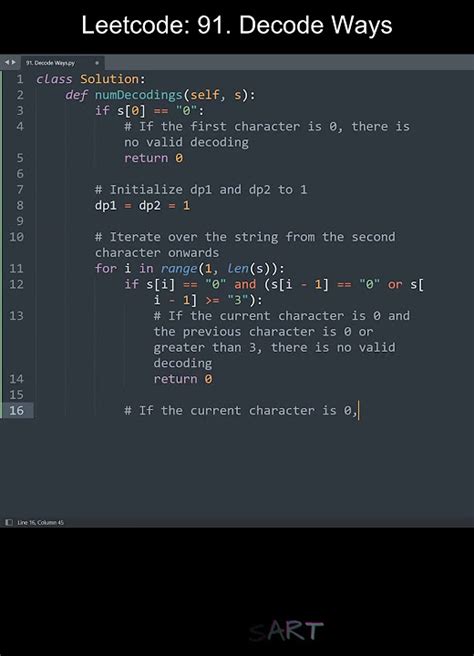 Leetcode 91 Decode Ways In Python Python Leetcode Python Coding