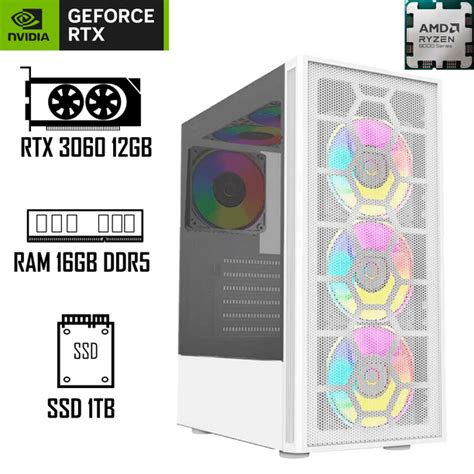 Pc Gamer Ryzen 5 8500g 16gb Ram Ddr5 Ssd 1tb 3060 12gb Bodega Aurrera