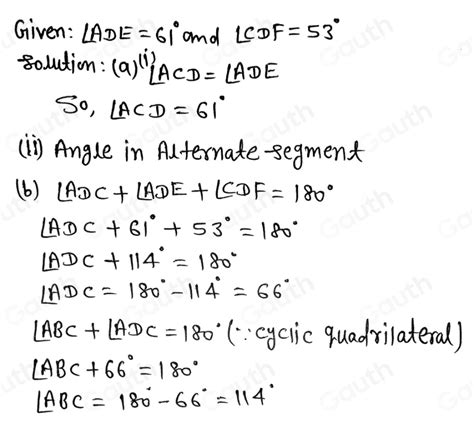 Solved Diagram Not Accurately Drawn A B C And D Are Points On A Circle Edf Is The Tangent To