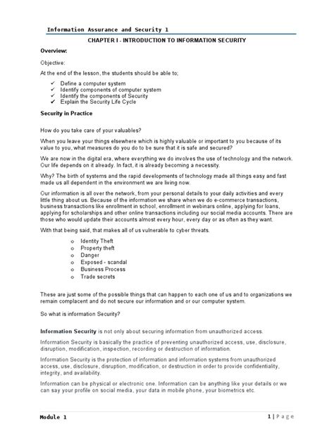 Securing Our Digital Lives An Introduction To Information Security Fundamentals Pdf