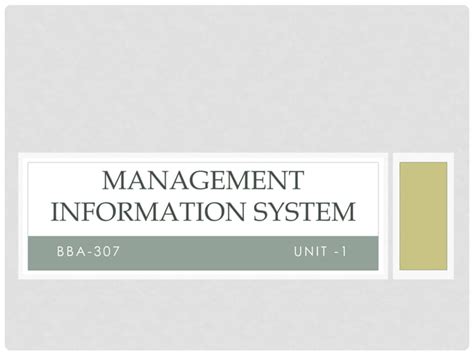 1 Management Information System Ppt