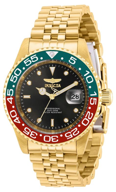 Invicta Pro Diver Men 40mm Stainless Steel Gold Black Dial Pc32 Quartz