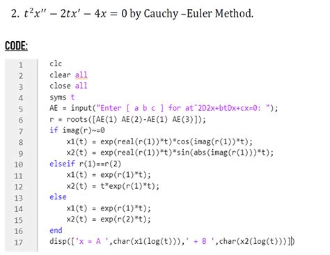 Matlab Experiments Solution Of De Using Method Of Variation Of