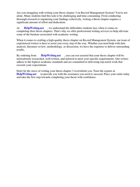 Record Management System Thesis Chapter 3 Pdf Electronic Health Record Information Technology