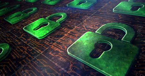 Cyber Security With Padlock Metal Symbol Digital Animation Stock Video Video Of Seamless