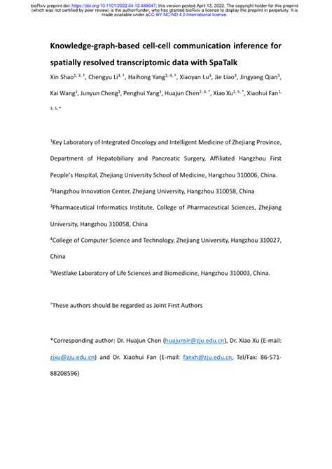 Knowledge Graph Based Cell Cell Communication Inference For Spatially Resolved Transcriptomic