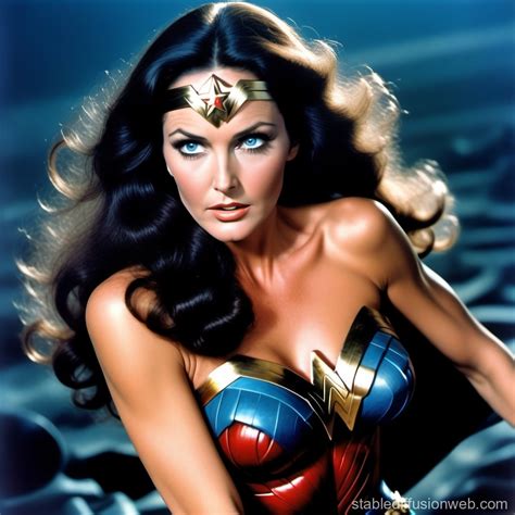 Wonder Woman Vs Alien Tentacles Dramatic Struggle Stable Diffusion