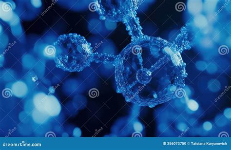 Molecular Structure Visualization Blue Abstract Background Bubbles And Spheres Scientific