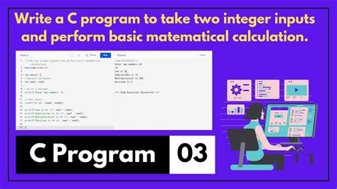 C Tutorial 03 Arithmetic Operations In C Programming Youtube