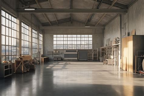 Large Factory Workshop Space Building Premium Ai Generated Image