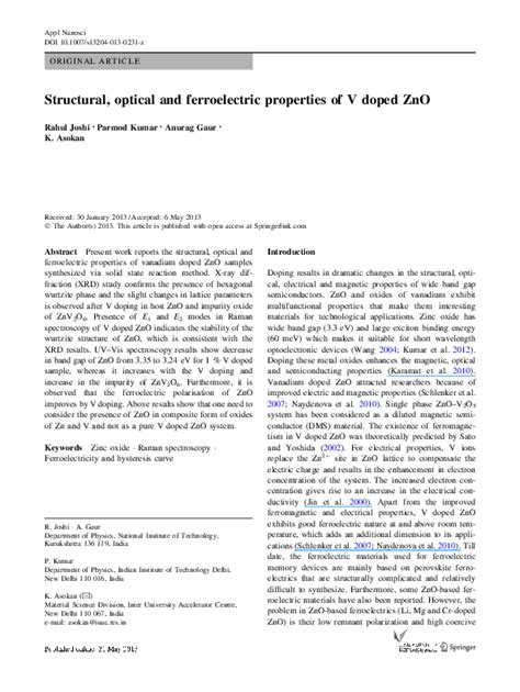 Pdf Structural Optical And Ferroelectric Properties Of Cu Cr And
