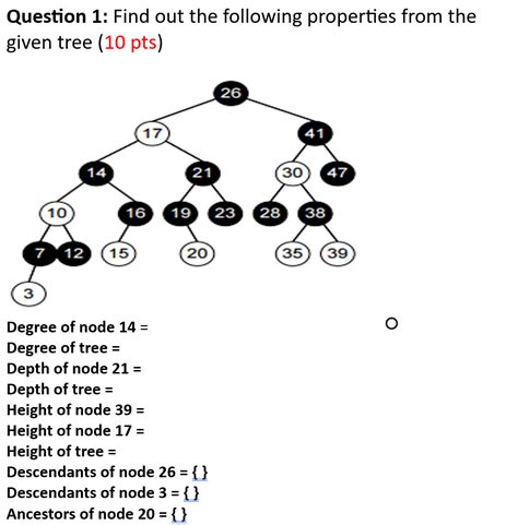 solved question 1 find out the following properties from