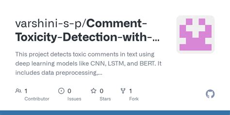 Comment Toxicity Detection With Streamlittraincnnmodelpy At Main · Varshini S Pcomment