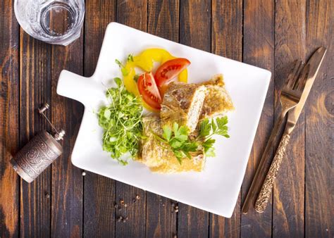 Japanese Cuisine National Japanese Dish Omelet Tamago Yaki For Breakfast Stock Image Image Of