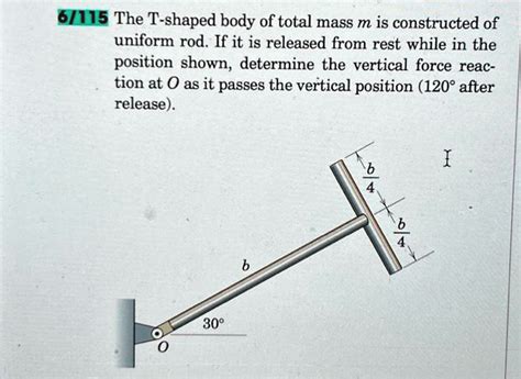 Solved 6115 The T Shaped Body Of Total Mass M Is Constructed Of A Uniform Rod If It Is