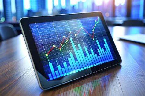 Premium Photo Ai Visualization Tablet Displaying Financial Graphs On Device