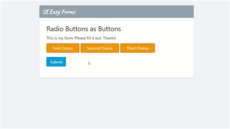 How To Display Radio Buttons As Buttons Easy Forms Support