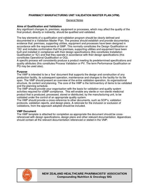 Validation Master Plan Example Long Pdf Verification And