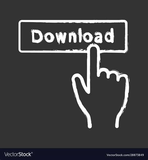 Download Button Click Chalk Icon Royalty Free Vector Image