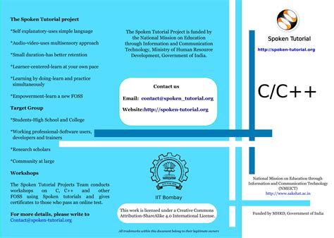View Brochure Spoken Tutorial Org
