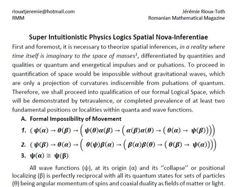 Super Intuitionistic Psyhics Logics Spatial Nova Inferentiae Romanian Mathematical Magazine
