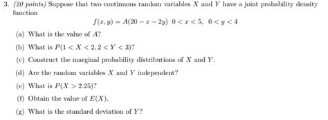 solved 20 points suppose that two continuous random