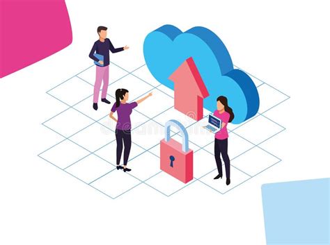 Big Data Technology With Cloud Computing And People Stock Vector