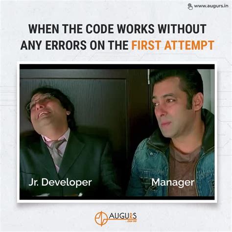 Augurs Technologies On Linkedin Jrdeveloper Manager Coderslife Corporatememe Fridaymeme