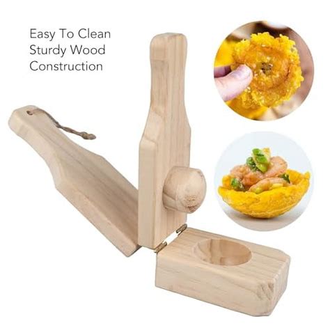 Tostonera Plantain Masher Reusable Wooden Tostonera Plantain Press