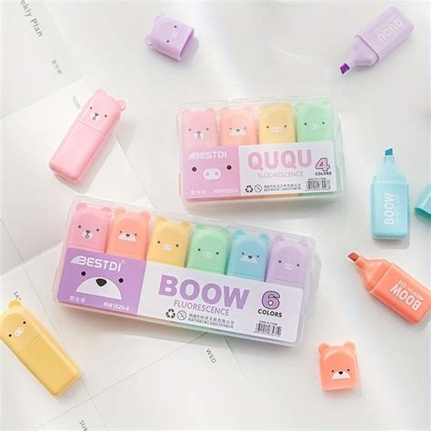 Mini Size Highlighter Marker Pen Cute Cartoon Design Drawing Marking