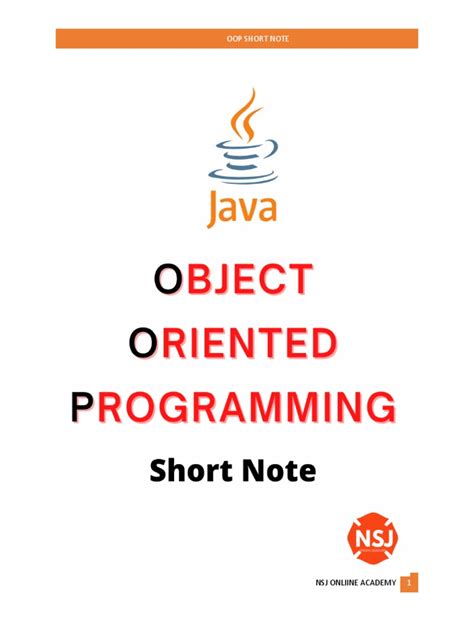 oop short note nsj onliine academy pdf java programming language