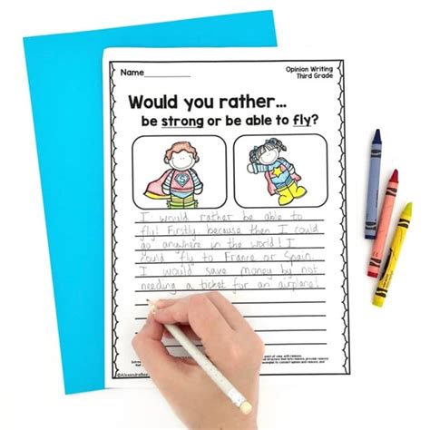 Third Grade Opinion Writing Prompts Worksheets Center Opinion Writing Paper