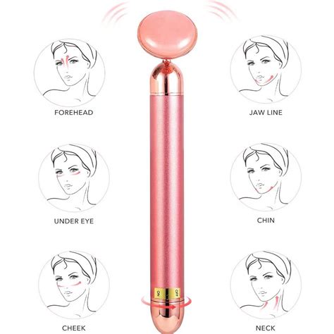 5 In 1 24k Gold Beauty Bar Face Massager Electric Vibrating Rose Quartz