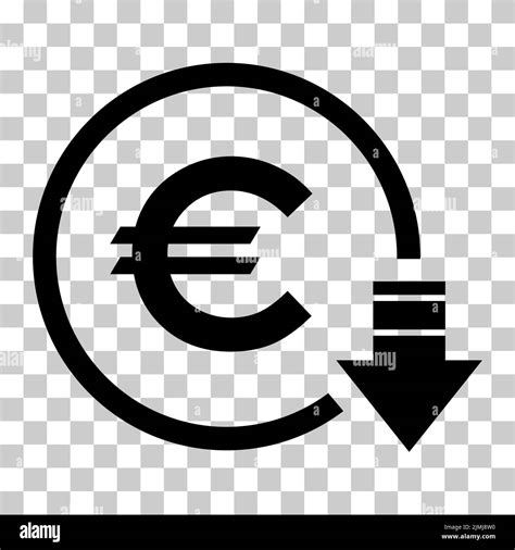Cost Reduction Decrease Euro Icon Vector Symbol Isolated On Background Stock Vector Image