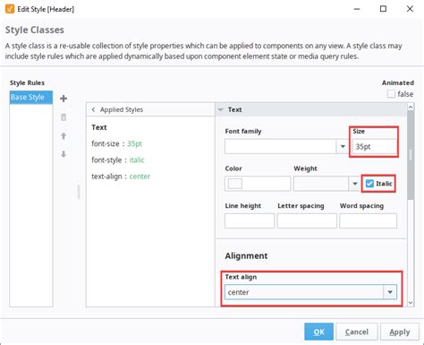 Style Classes Ignition User Manual