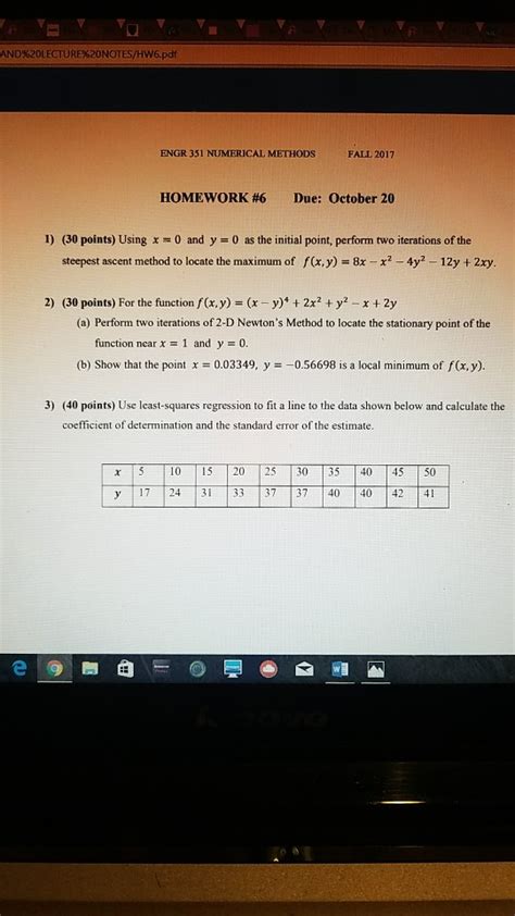 Solved Numerical Methods Please Answer Chegg