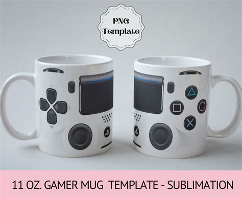 11oz Gamer Controller Mug Png Play Station Controller Sublimation Mug